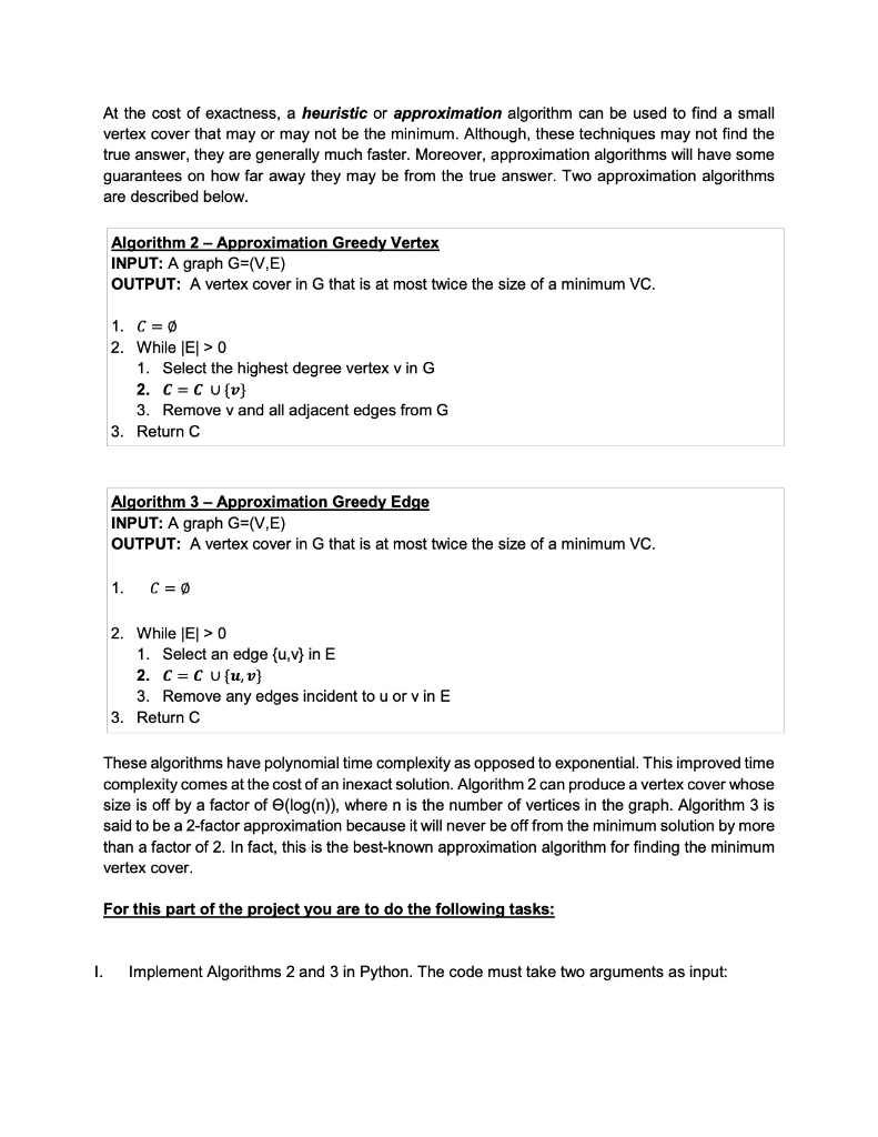 Project: Copying with NP-completeness Project | Chegg.com
