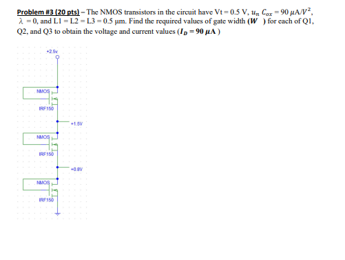 Solved Problem \#3 (20 pts) - The NMOS transistors in the | Chegg.com