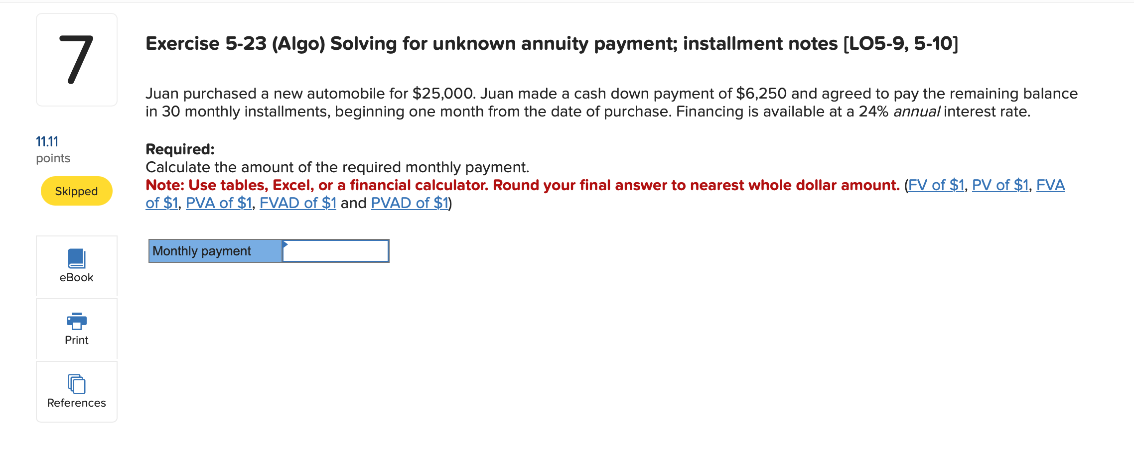 Solved Exercise 5-23 (Algo) Solving for unknown annuity | Chegg.com