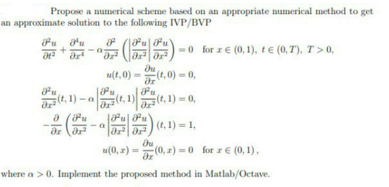 Propose a numerical scheme based on an appropriate | Chegg.com