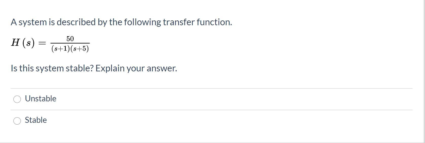 Solved A system is described by the following transfer | Chegg.com