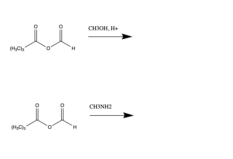 Solved CH3OH, H+ (H3C)3 H CH3NH2 (H3C)3 H | Chegg.com