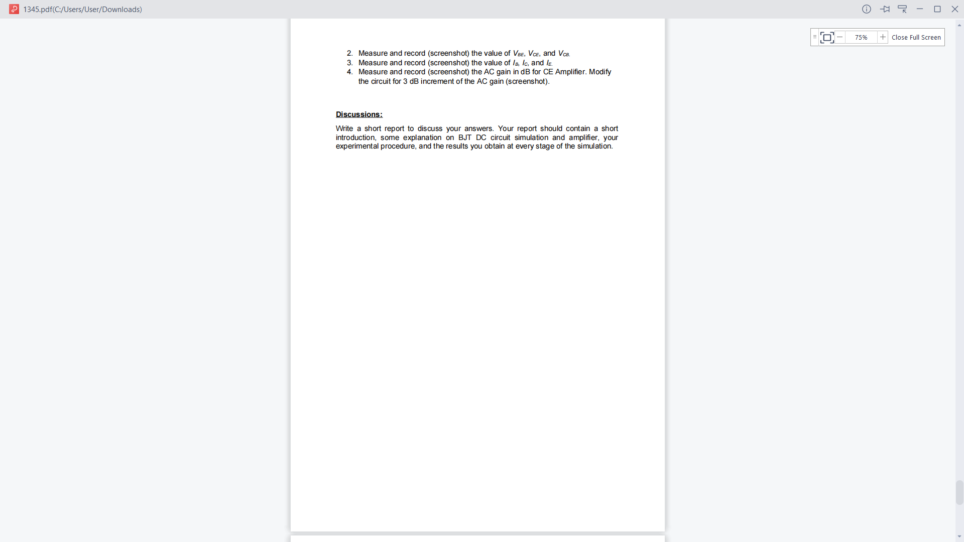 Solved Lab Exercise 2 Title: BJT DC circuit simulation by | Chegg.com