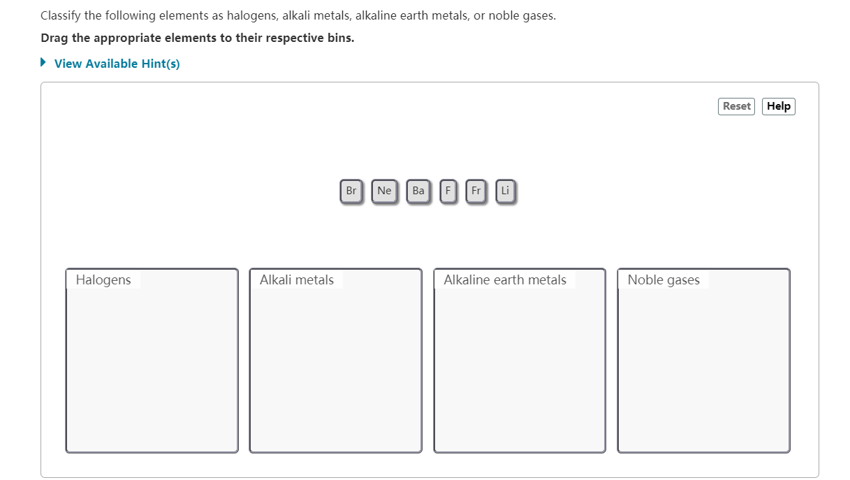 Solved Classify the following elements as main group | Chegg.com
