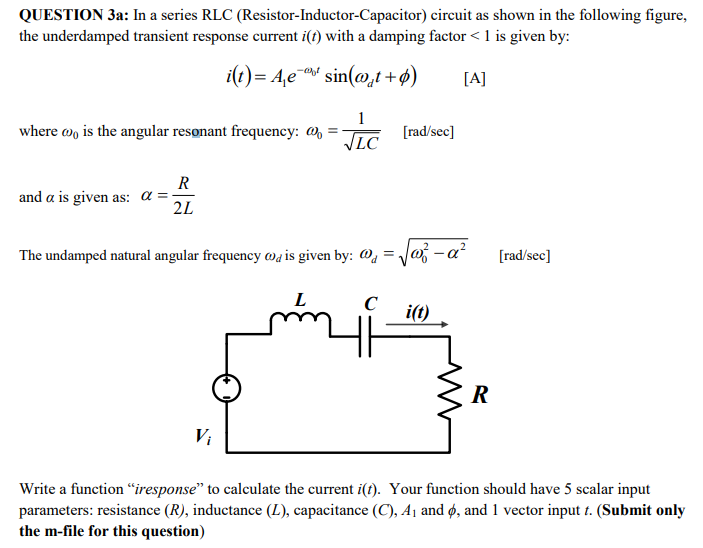 Solved QUESTION 3a: In a series RLC | Chegg.com