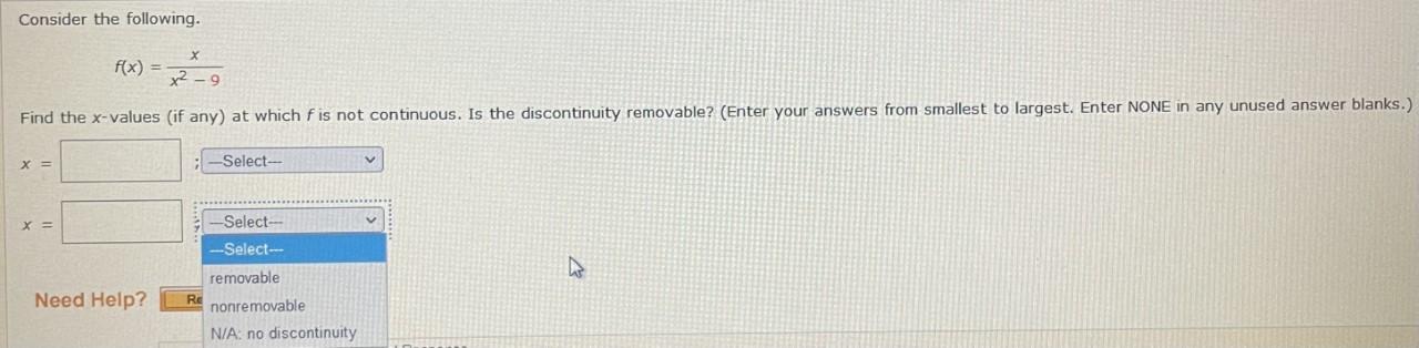 Solved Consider the following. f(x)=x2−9x Find the x-values | Chegg.com