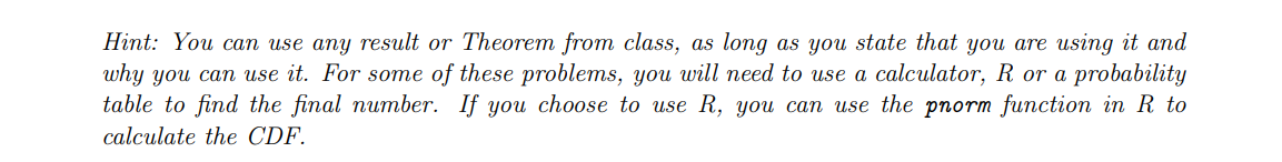 Solved Hint: You can use any result or Theorem from class, | Chegg.com
