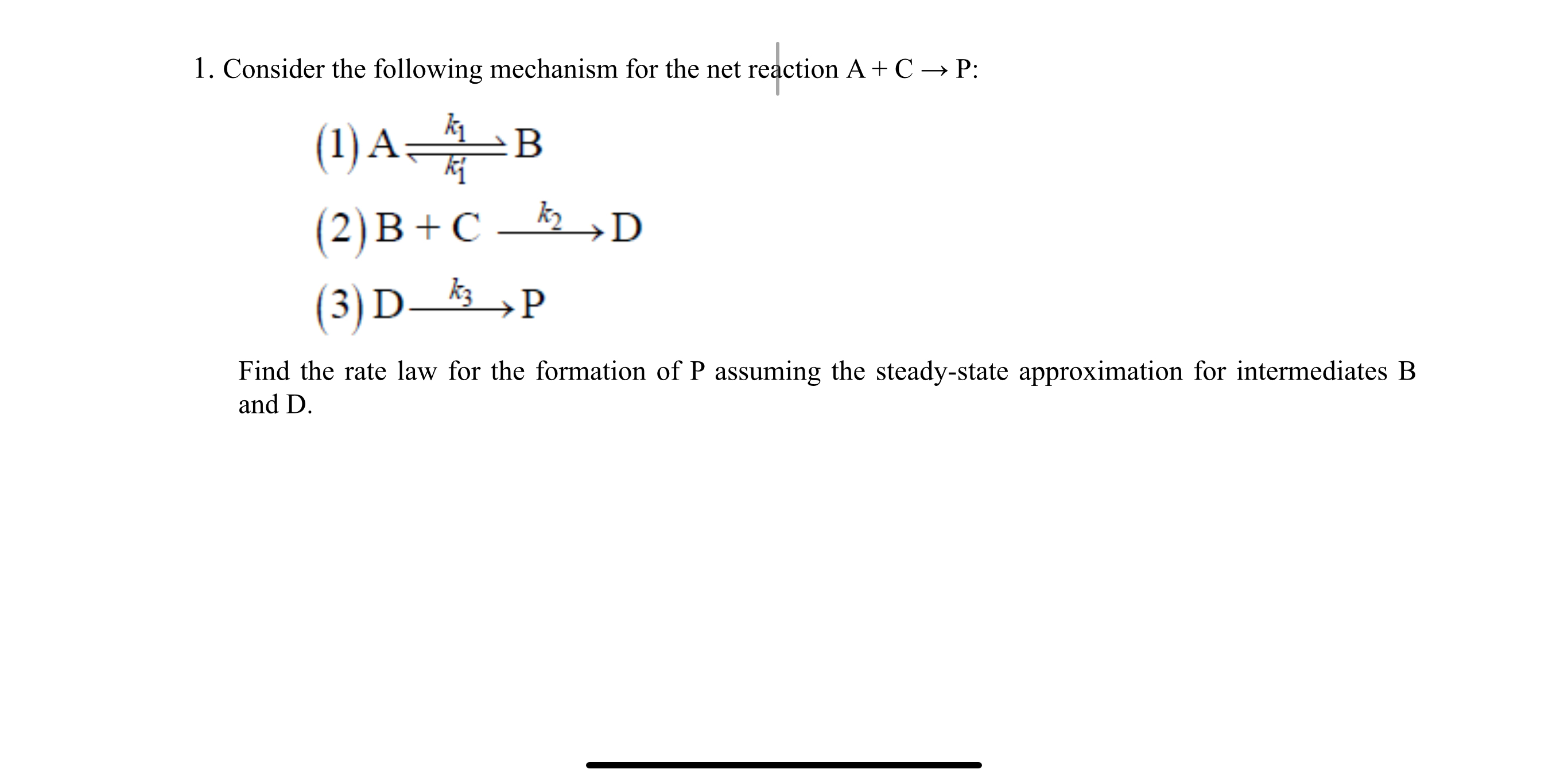 Solved by an EXPERT Consider the following mechanism for the net ...