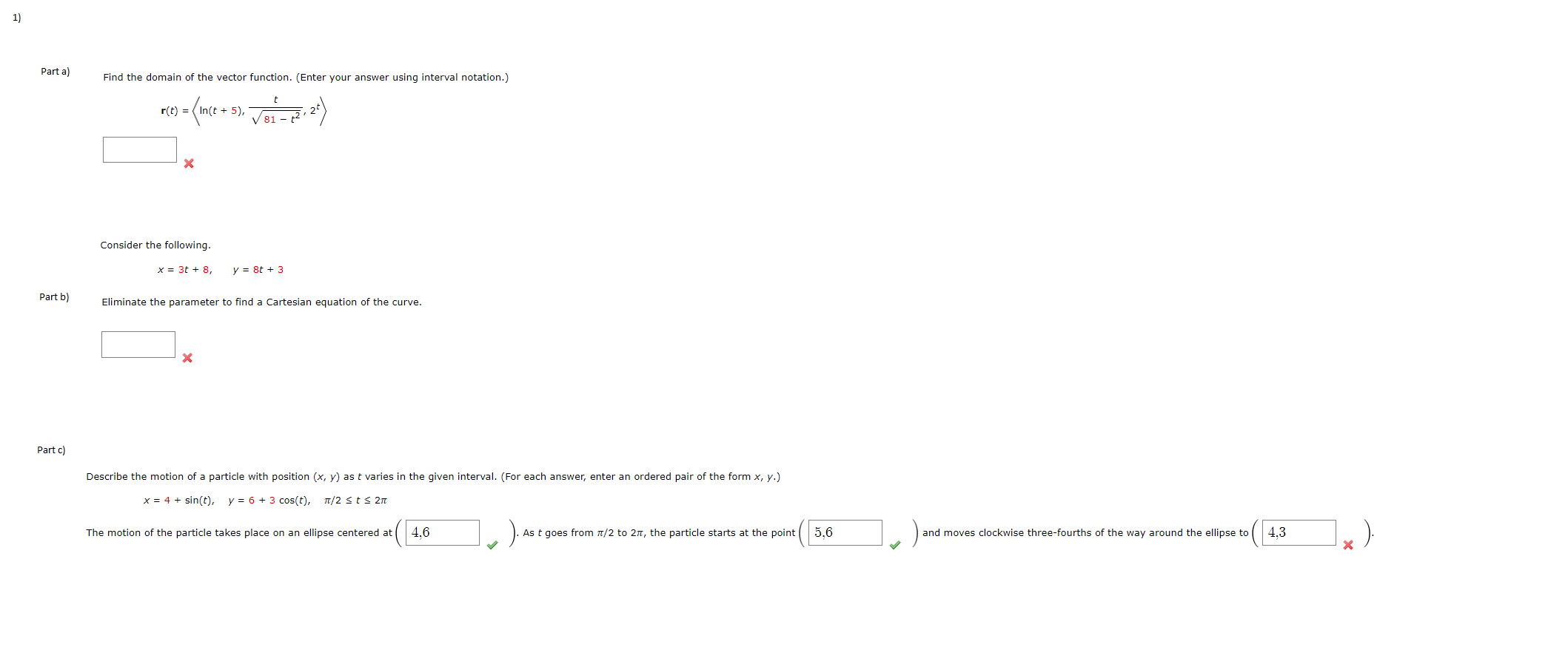 Solved ta) Find the domain of the vector function. (Enter | Chegg.com
