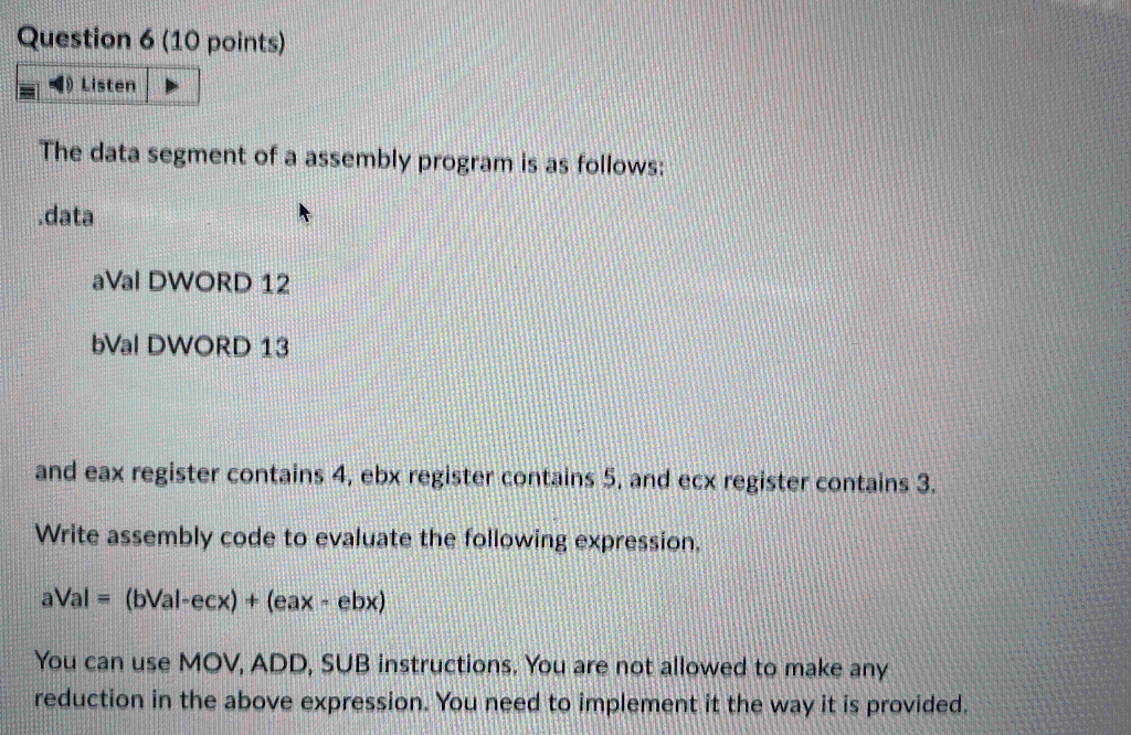 Solved What will be the values of register CL and the | Chegg.com