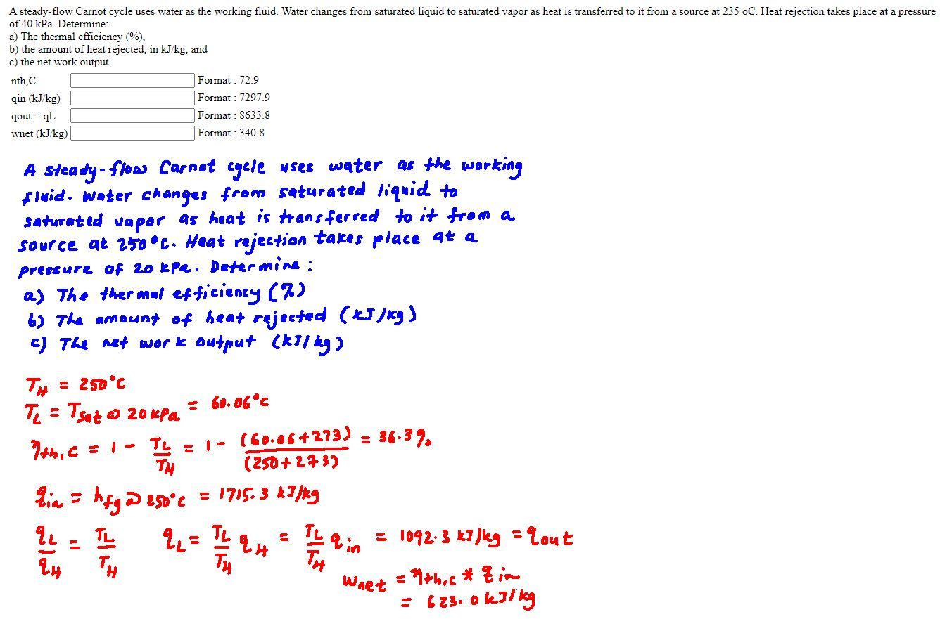 Solved A steady-flow Carnot cycle uses water as the working | Chegg.com