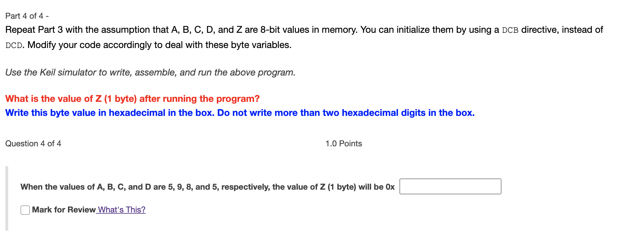 Solved Part 3 of 4 - Assume that A, B, C, D, and Z are | Chegg.com