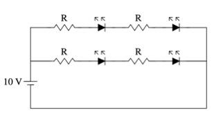 Solved The picture shows a circuit with a 10 Volt voltage | Chegg.com