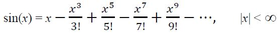 Solved The sine function can be computed as the sum of an | Chegg.com