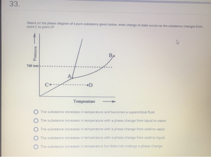 Solved 33. Based on the phase diagram of a pure substance | Chegg.com