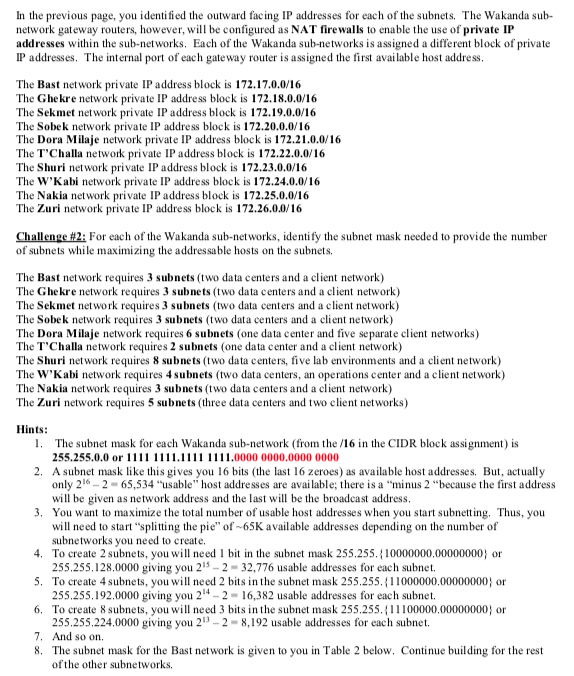 Solved Binary Notation Decimal Notation Description Ip