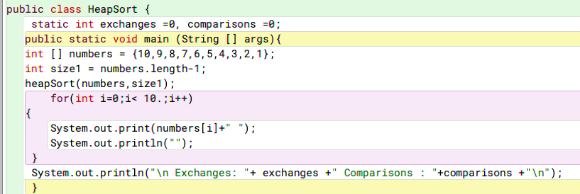Solved have a heap sort java code. Please answer if you know | Chegg.com