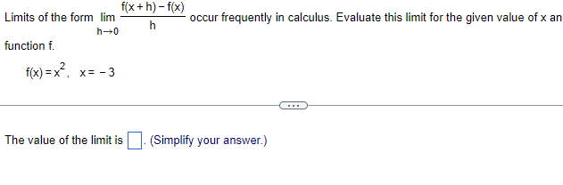 Solved Limits of the form limh→0hf(x+h)−f(x) occur | Chegg.com