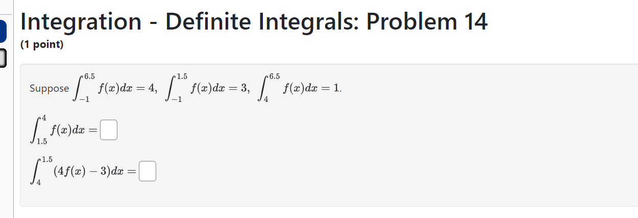 Solved Integration - Definite Integrals: Problem 14 (1 | Chegg.com