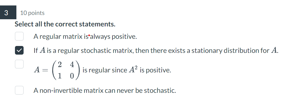 Solved 310 points\\nSelect all the correct statements.\\nA | Chegg.com