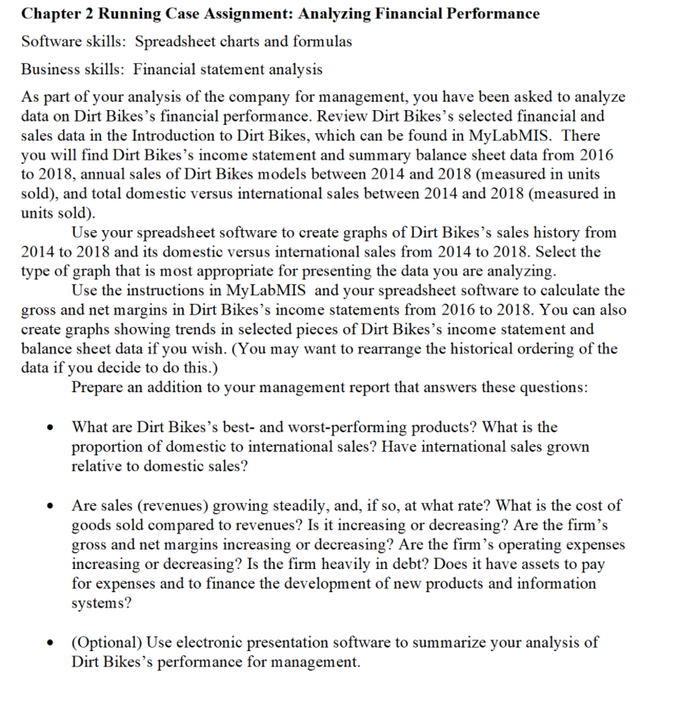 Solved Chapter 2 Running Case Assignment: Analyzing | Chegg.com