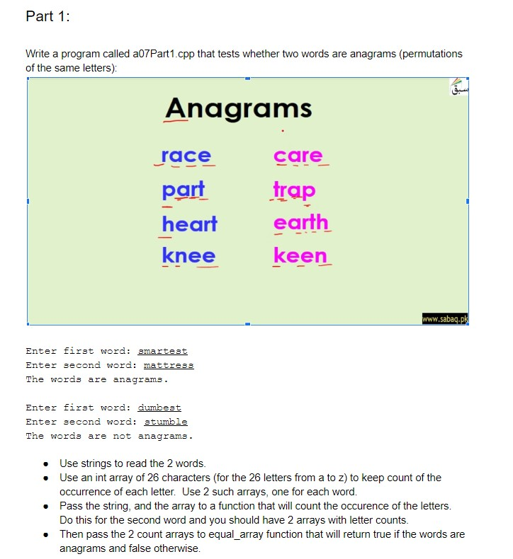 Solved Part 2: Write a program called a07Part2.cpp, that | Chegg.com