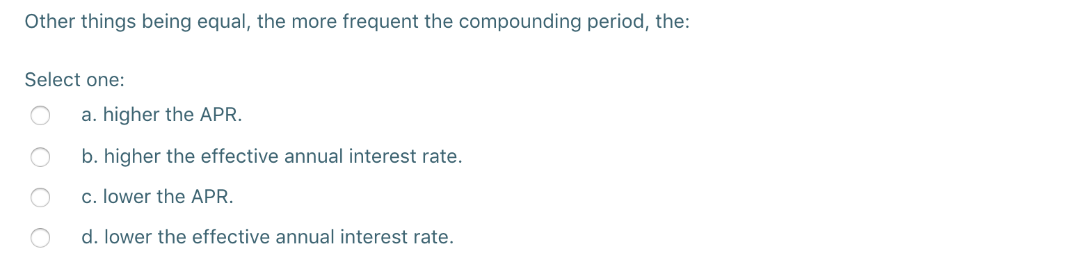 Solved Other things being equal, the more frequent the | Chegg.com