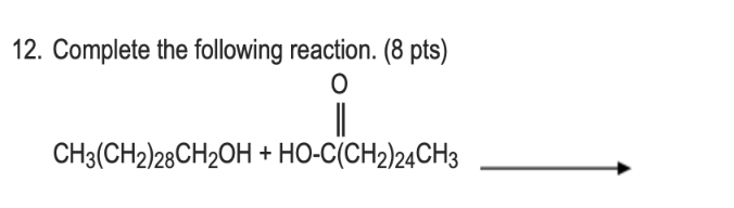 Solved 12. Complete the following reaction. (8 pts) | Chegg.com