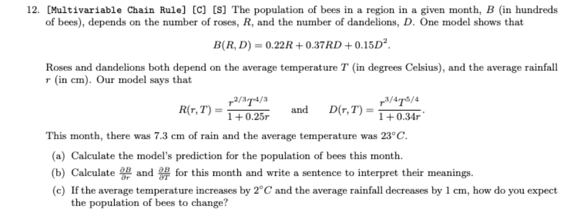 2. [Multivariable Chain Rule] [C] [S] The population | Chegg.com