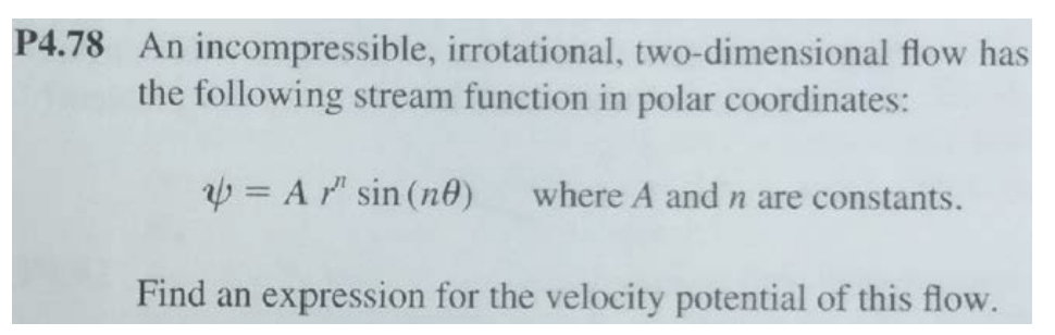 Solved P4.78 An incompressible, irrotational, | Chegg.com