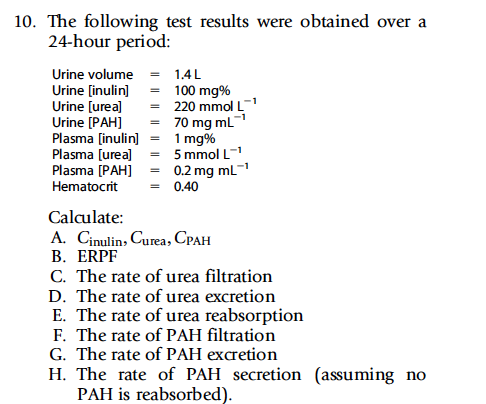 10. The following test results were obtained over a | Chegg.com