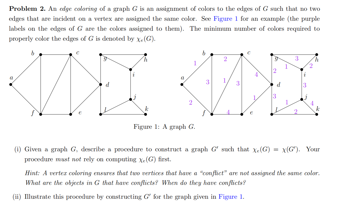 Solved Problem 2 An Edge Coloring Of A Graph G Is An