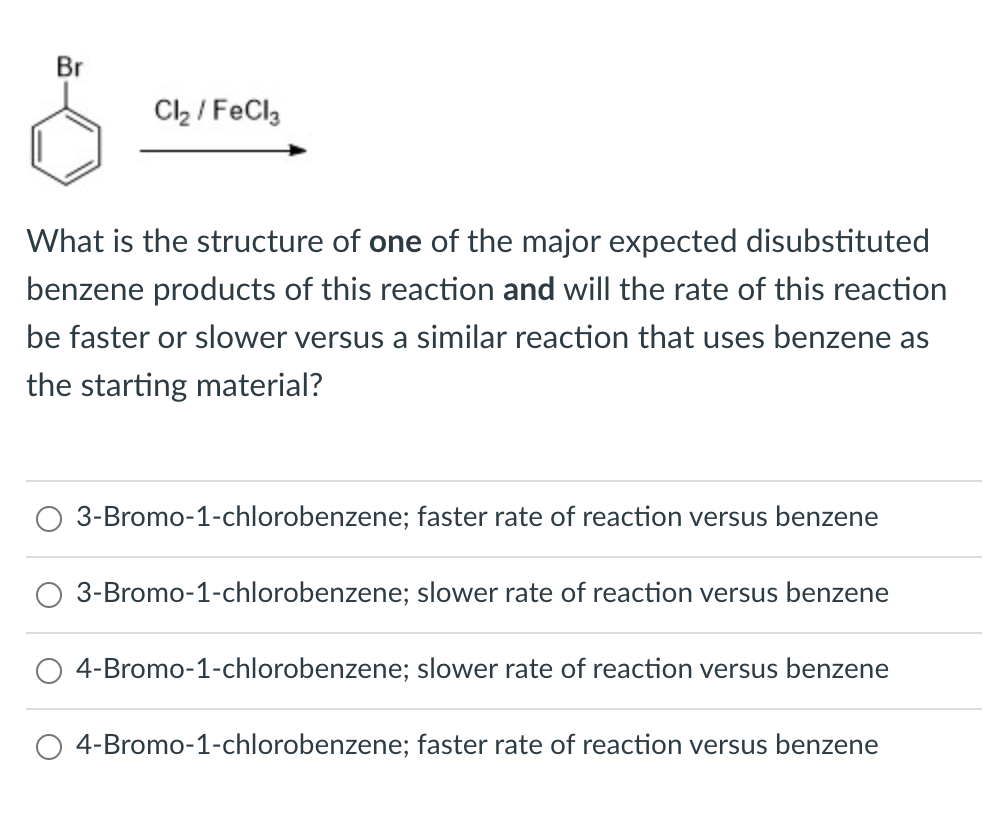 Solved Br Cl/FeCl2 What is the structure of one of the major | Chegg.com