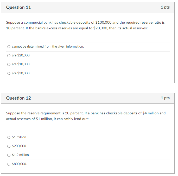 Solved Suppose a commercial bank has checkable deposits of | Chegg.com