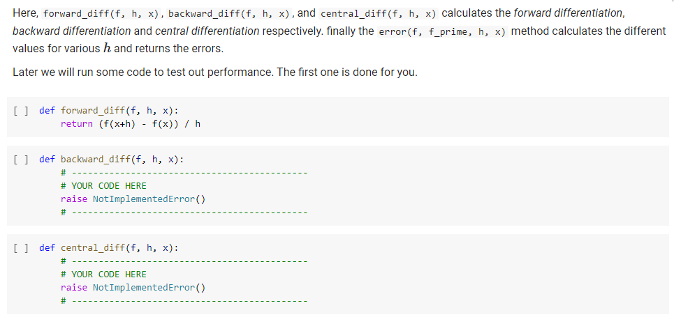 Solved Task 1: Differentiation We have already learnt about | Chegg.com