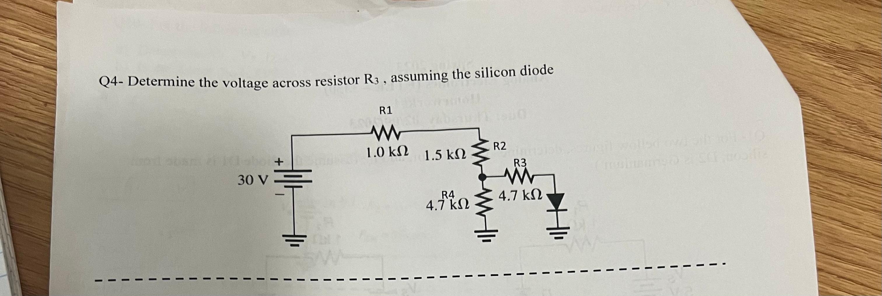 Solved Q4- Determine the voltage across resistor R3, | Chegg.com
