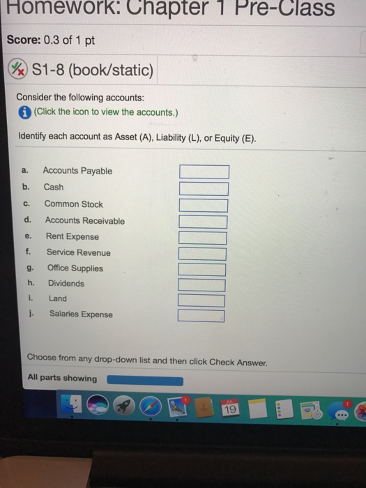Solved Consider the following accounts: Identify each | Chegg.com