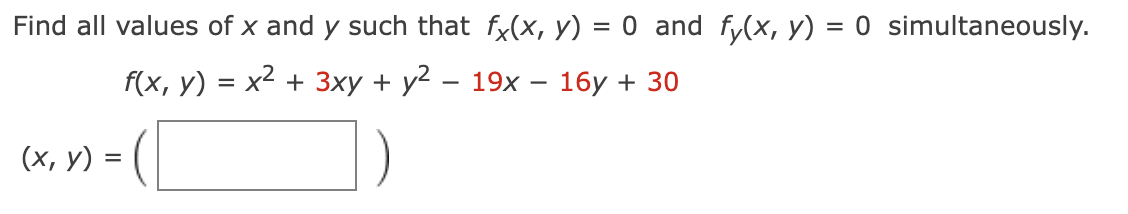 Solved Find All Values Of X and Y such That Fx X Y 0 and