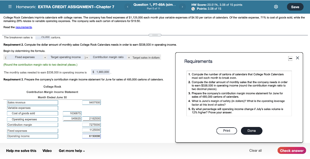 Solved E Homework: EXTRA CREDIT ASSIGNMENT--Chapter 7 | Chegg.com