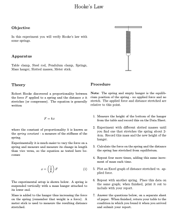 Solved Hooke's Law Objective In this experiment you will | Chegg.com