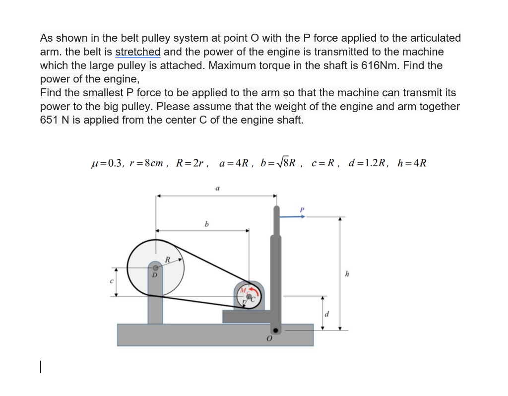 As shown in the belt pulley system at point O with | Chegg.com