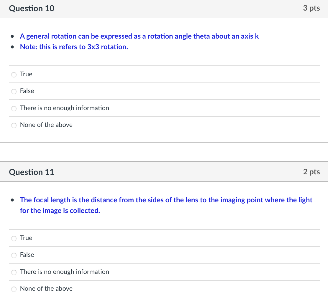 Solved Question 10 3 pts - A general rotation can be | Chegg.com
