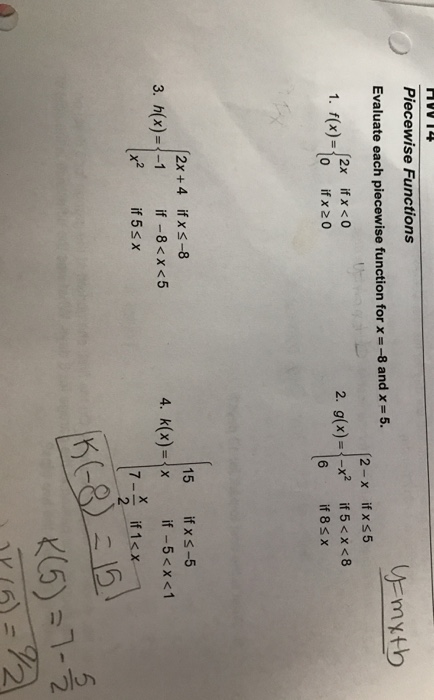 Solved Piecewise Functions Evaluate each piecewise function | Chegg.com