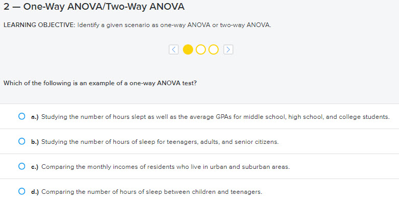 Solved 2 - One-Way ANOVA/Two-Way ANOVA LEARNING OBJECTIVE: | Chegg.com