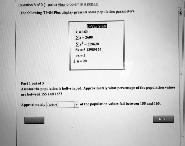 Solved Question 8 of 9 (1 point) View problem in a pop-up | Chegg.com