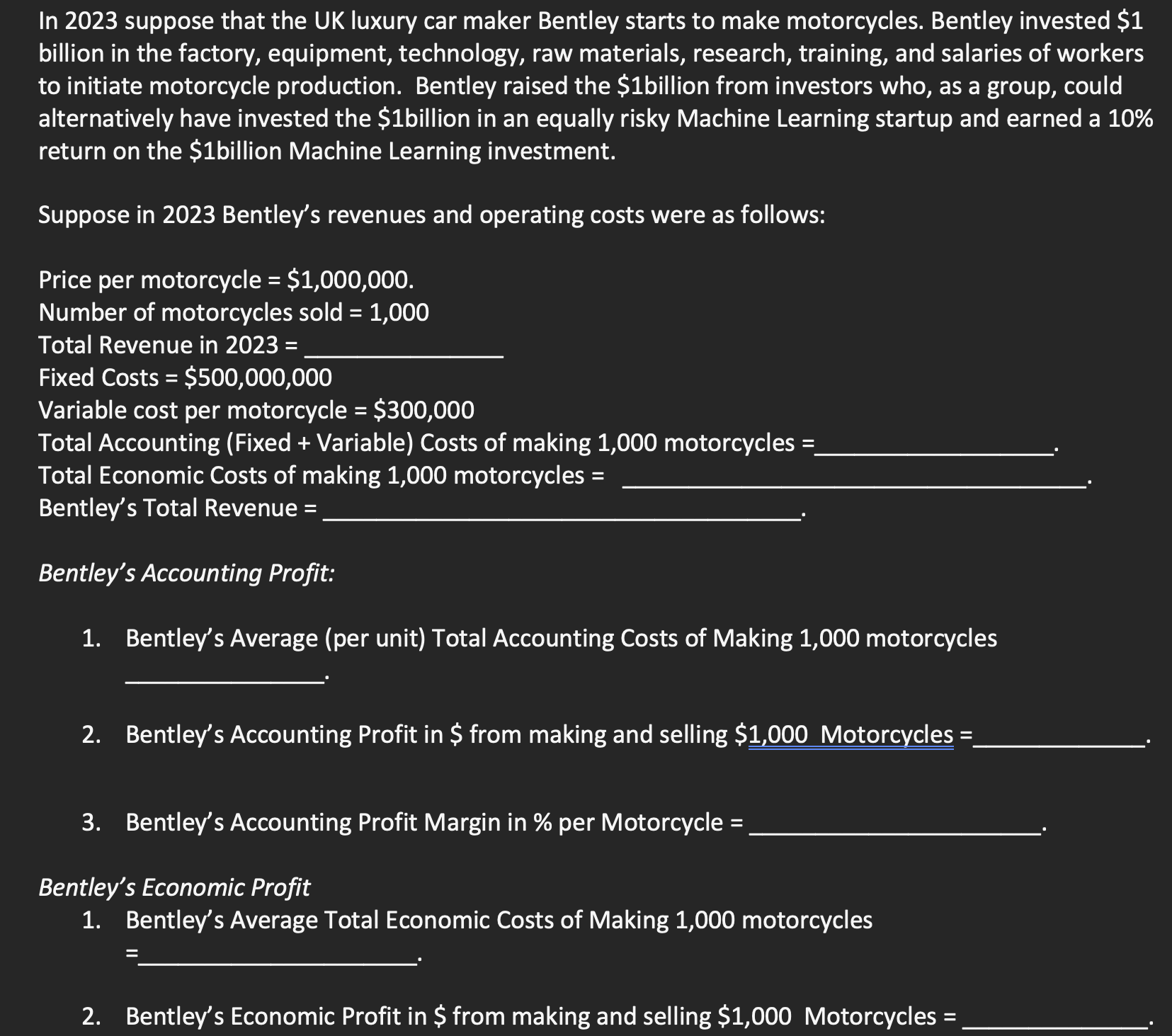 Solved In 2023 suppose that the UK luxury car maker Bentley | Chegg.com