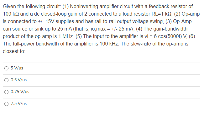 Solved Given the following circuit: (1) Noninverting | Chegg.com