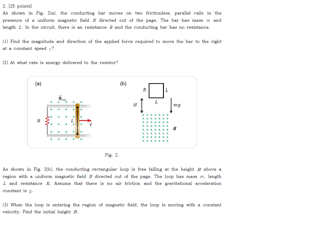 Solved 2. [25 points) As shown in Fig. 2(a), the conducting | Chegg.com