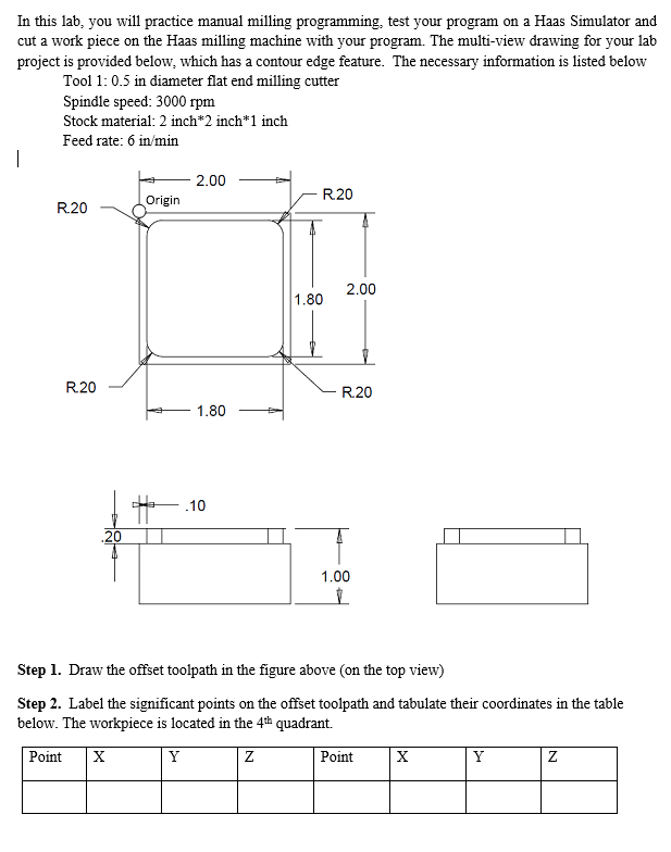 Solved In this lab, you will practice manual milling | Chegg.com