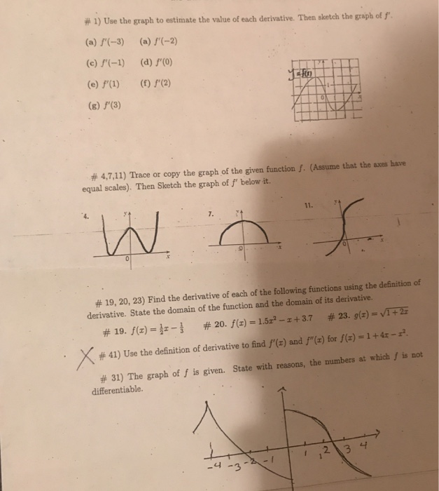Solved 1) Use the graph to estimate the value of each | Chegg.com